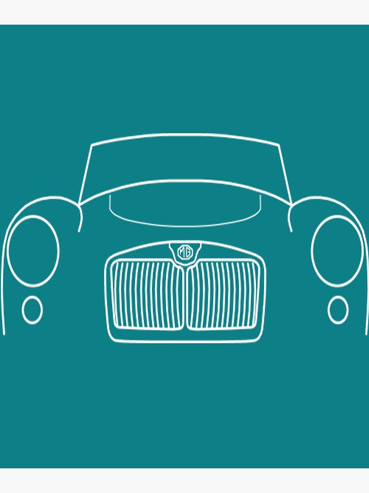 "Classic Car 1961 MGA classic car outline graphic (white)" Poster by ...