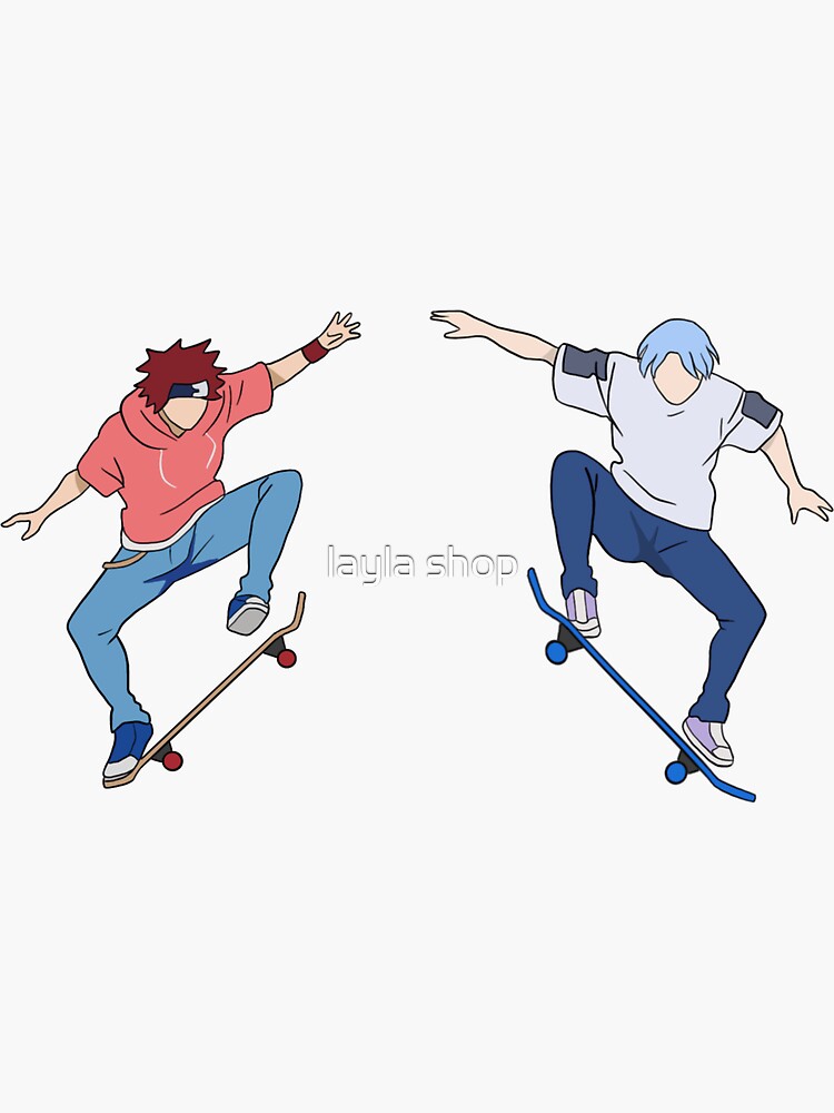 "sk8 the infinity - Reki and Langa skating" Sticker for Sale by layla ...