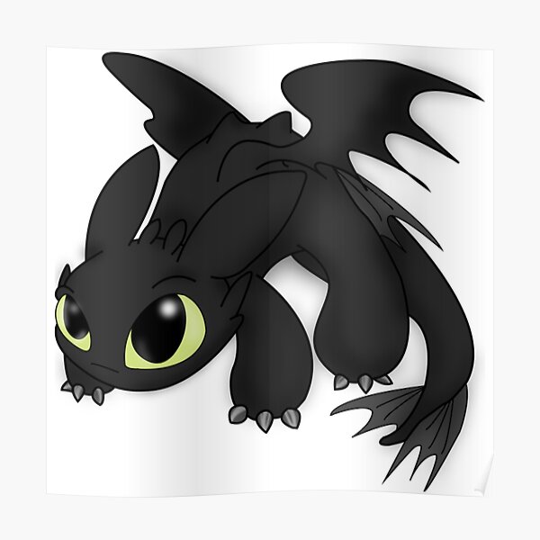 "Baby Toothless - Chibi Toothless - HTTYD" Poster by AdeelMushtaq ...
