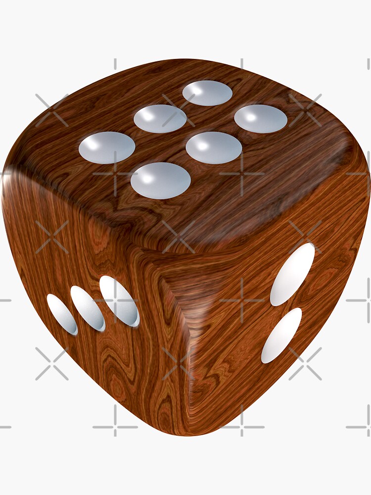 "Wooden roller dice" Sticker by Smaragdas | Redbubble
