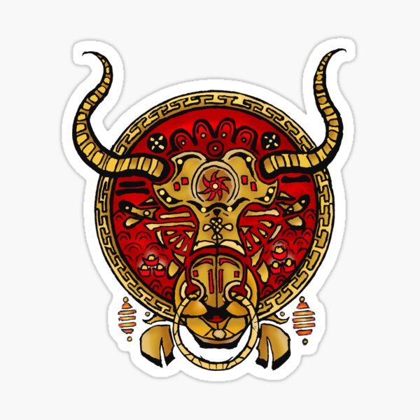 "Year of the Ox" Sticker for Sale by rayjmaraca | Redbubble