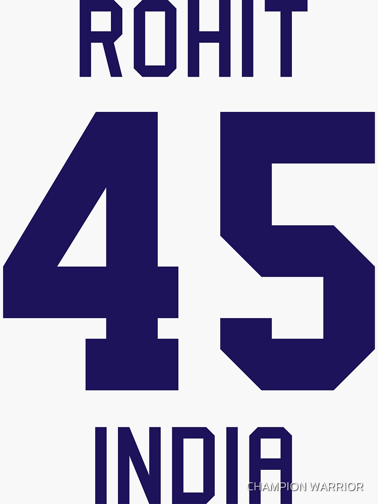"Rohit Sharma | 45 | Indian Cricket Jersey" Sticker for Sale by ...