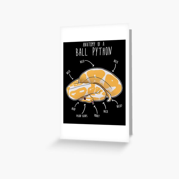 "Anatomy of an Albino Ball Python" Greeting Card for Sale by Psitta ...