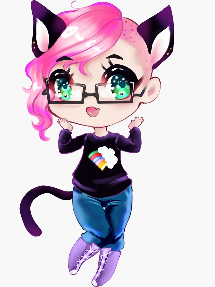 "The Natchan Chibi Neko" Sticker by TheNatchan | Redbubble