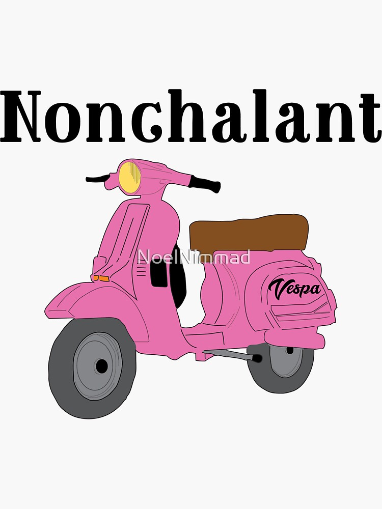 "Nonchalant - Pink Vespa Scooter" Sticker for Sale by NoelNimmad ...