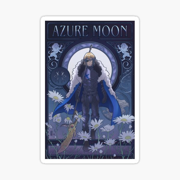 "Azure Moon" Sticker for Sale by deeebbbykins | Redbubble