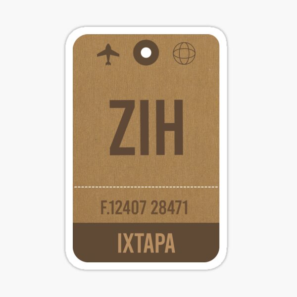 "ZIH Ixtapa Mexico Airline Airport Vintage Luggage Tag" Sticker by ...