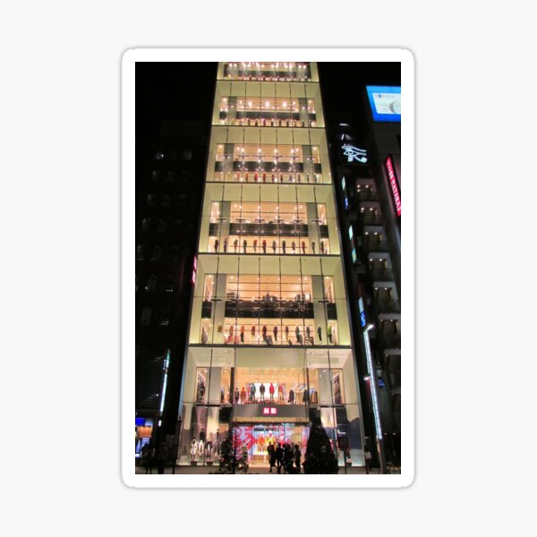 "UNIQLO Ginza Streetscape, Chūō, Tokyo" Sticker by TokyoTokyo | Redbubble