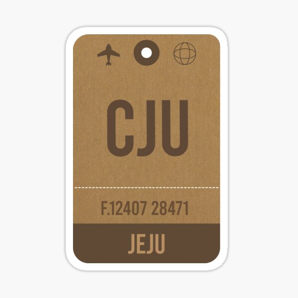 "CJU Jeju Republic of Airline Airport Vintage Luggage Tag" Sticker by ...