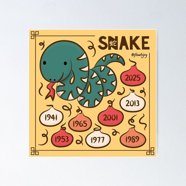 "Year of the Snake Chinese New Year Zodiac Animal 2025" Poster for Sale ...