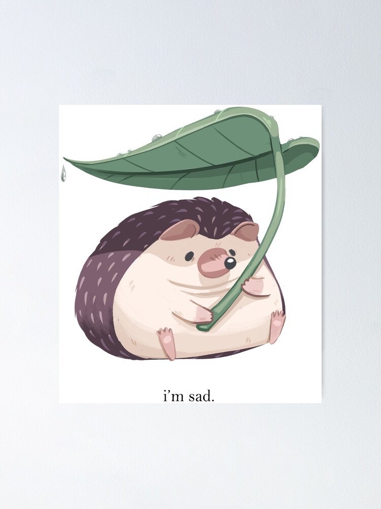 "Sad Hedgehog" Poster by Pameloo | Redbubble