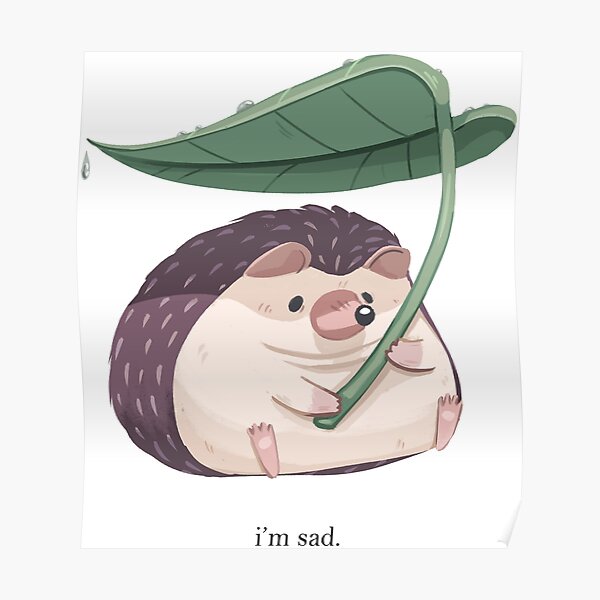 "Sad Hedgehog" Poster by Pameloo | Redbubble