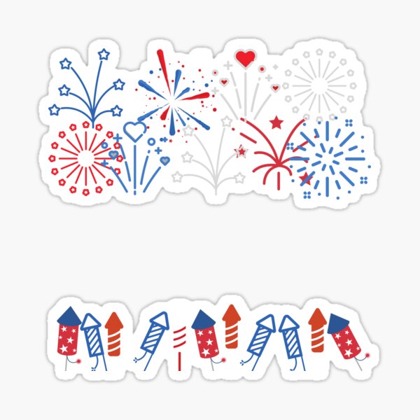 "Red White And Blue Fireworks Display" Sticker for Sale by Mothe3rd ...