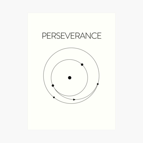 "Mars Perseverance Rover - Minimalist Trajectory Diagram" Art Print by ...