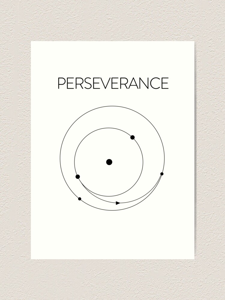 "Mars Perseverance Rover - Minimalist Trajectory Diagram" Art Print by ...