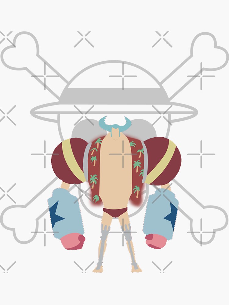 "Franky one piece manga minimalist design art" Sticker by LeCoffre ...
