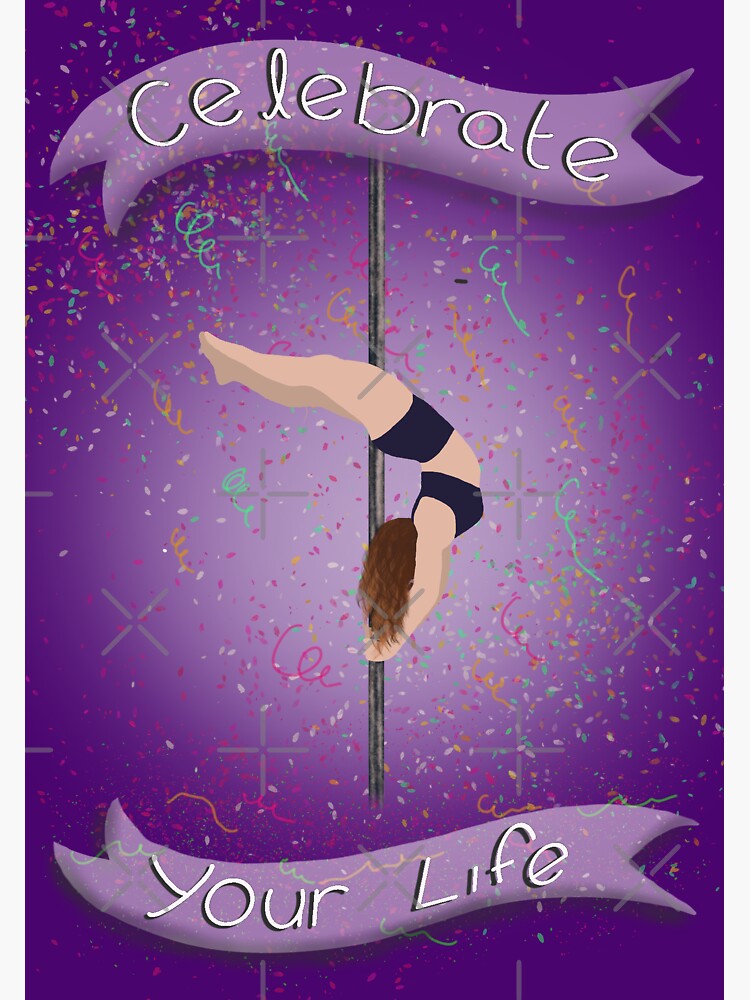 Pole Dancer Celebration Birthday Card Sticker For Sale By Halfmooncreativ Redbubble