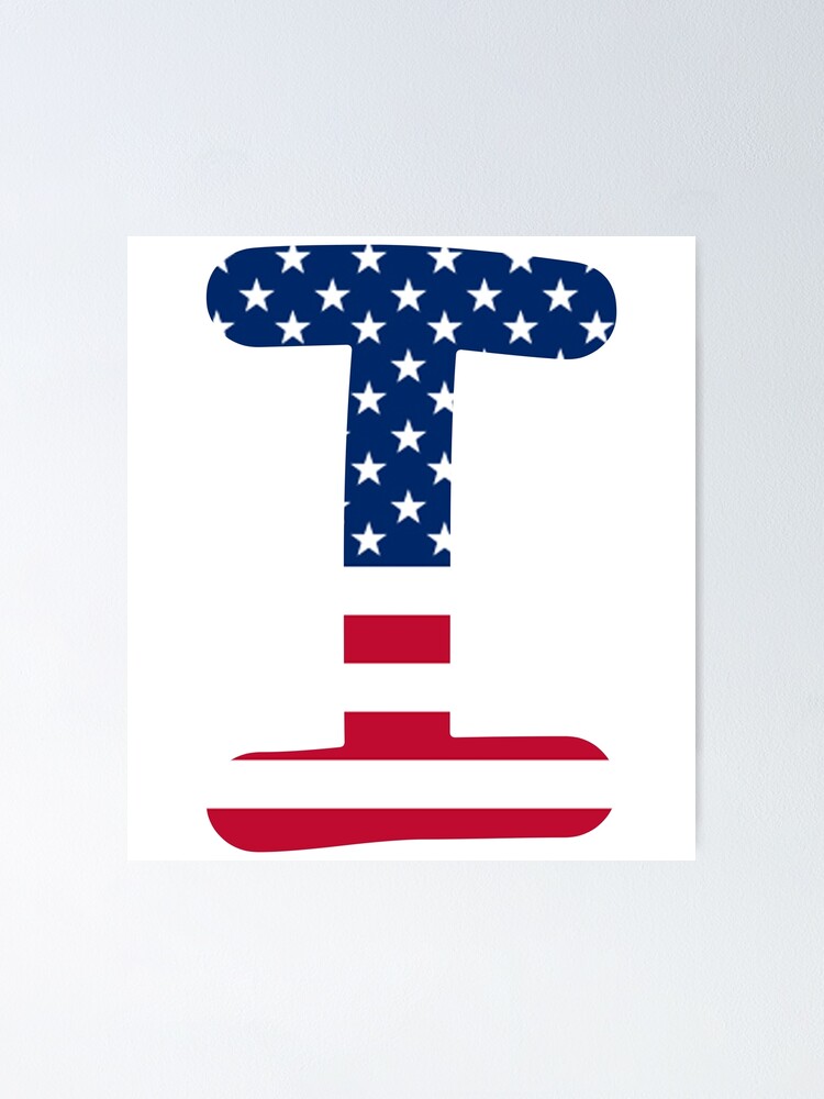 "Letter I Capital Alphabet American Flag I Gift" Poster by Shariss ...