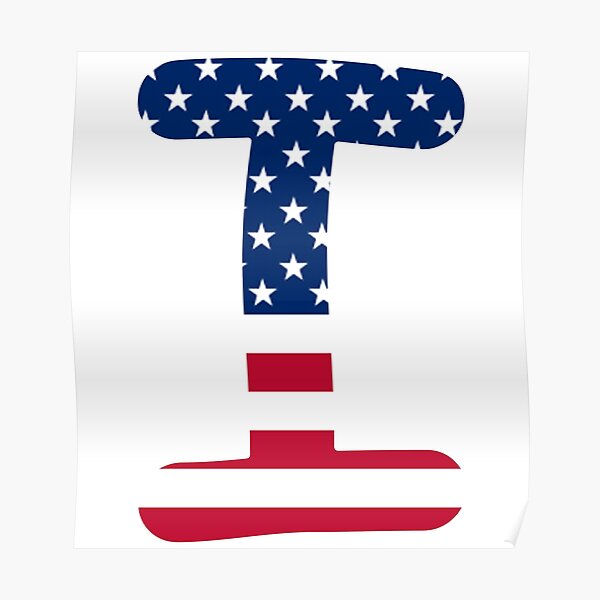 "Letter I Capital Alphabet American Flag I Gift" Poster by Shariss ...