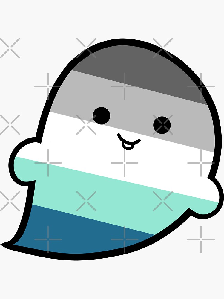 "Frayromantic Ghosty" Sticker for Sale by techn0hound | Redbubble