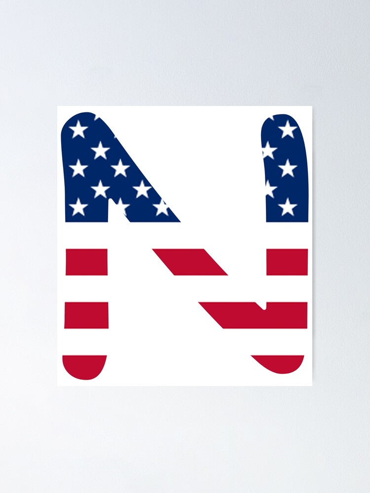 "Letter N Capital Alphabet American Flag N Gift" Poster for Sale by ...
