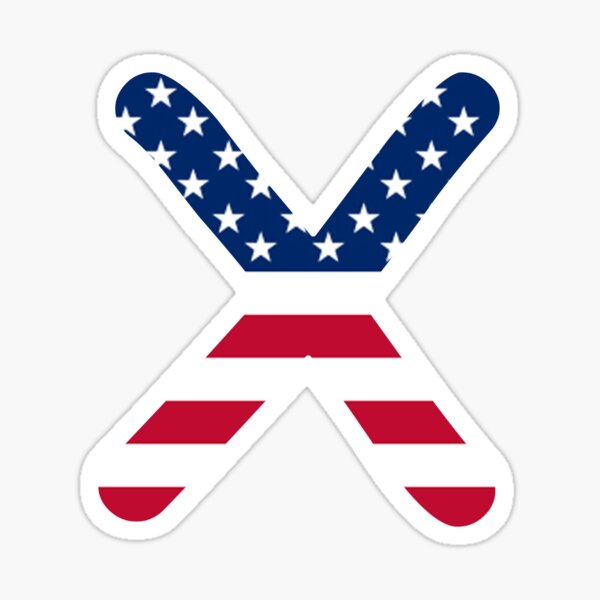 "Letter X Capital Alphabet American Flag X Gift" Sticker for Sale by ...