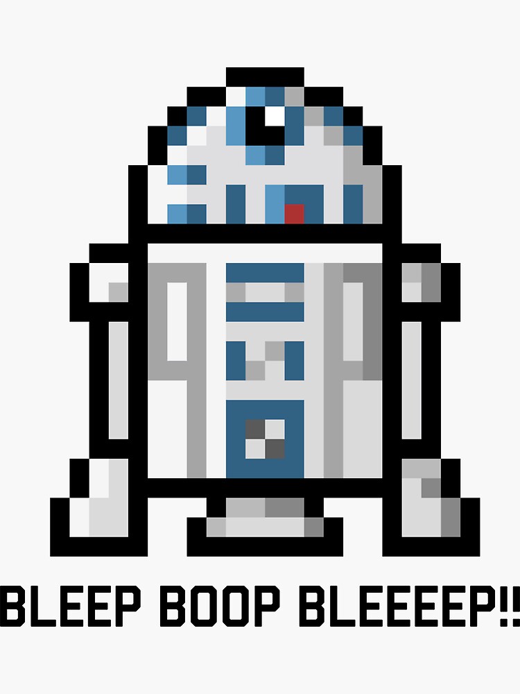 "Astro Droid Inspired Pixel Art" Sticker for Sale by BitsandPixels ...