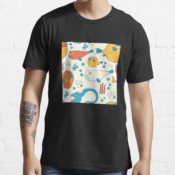 "Cute Deep Sea Creatures Doodle" T-shirt for Sale by iamTY | Redbubble ...