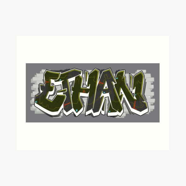 Impression artistique « Nom du graffiti Ethan », par NameGraffiti ...