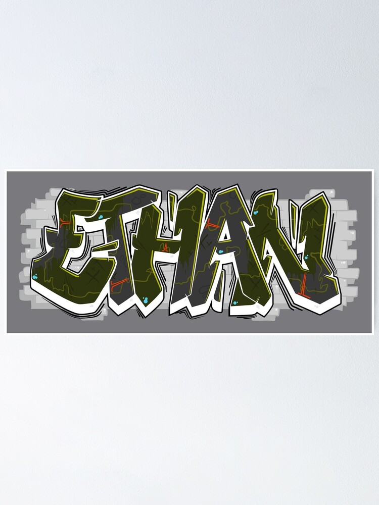 "Ethan Graffiti Name" Poster for Sale by NameGraffiti | Redbubble