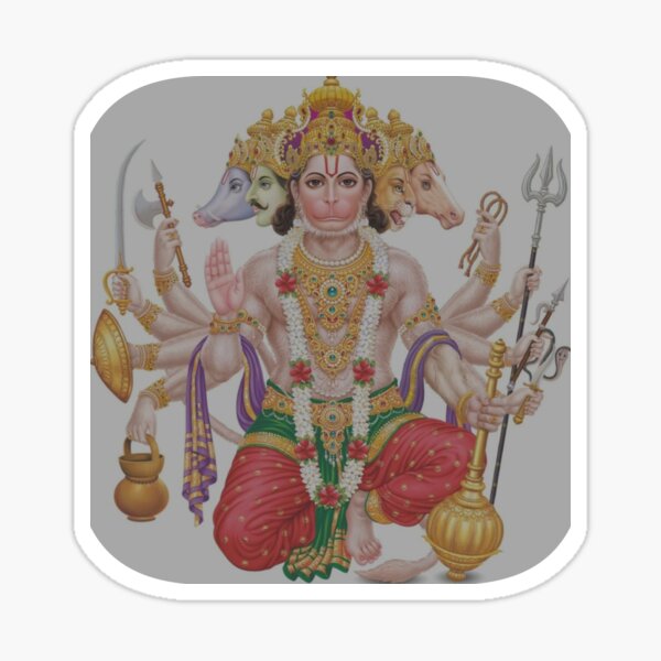 "Punchmukhi Hanuman ji" Sticker for Sale by aruvanita | Redbubble