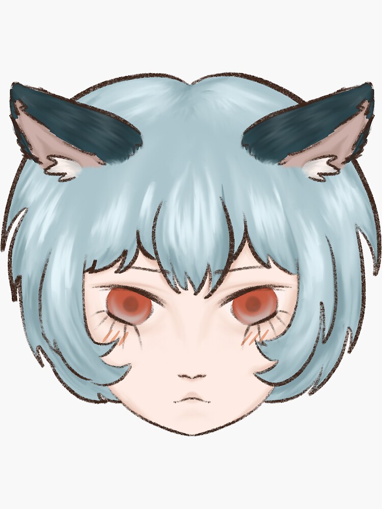 "Rei cat ears sticker" Sticker for Sale by kindawonky | Redbubble