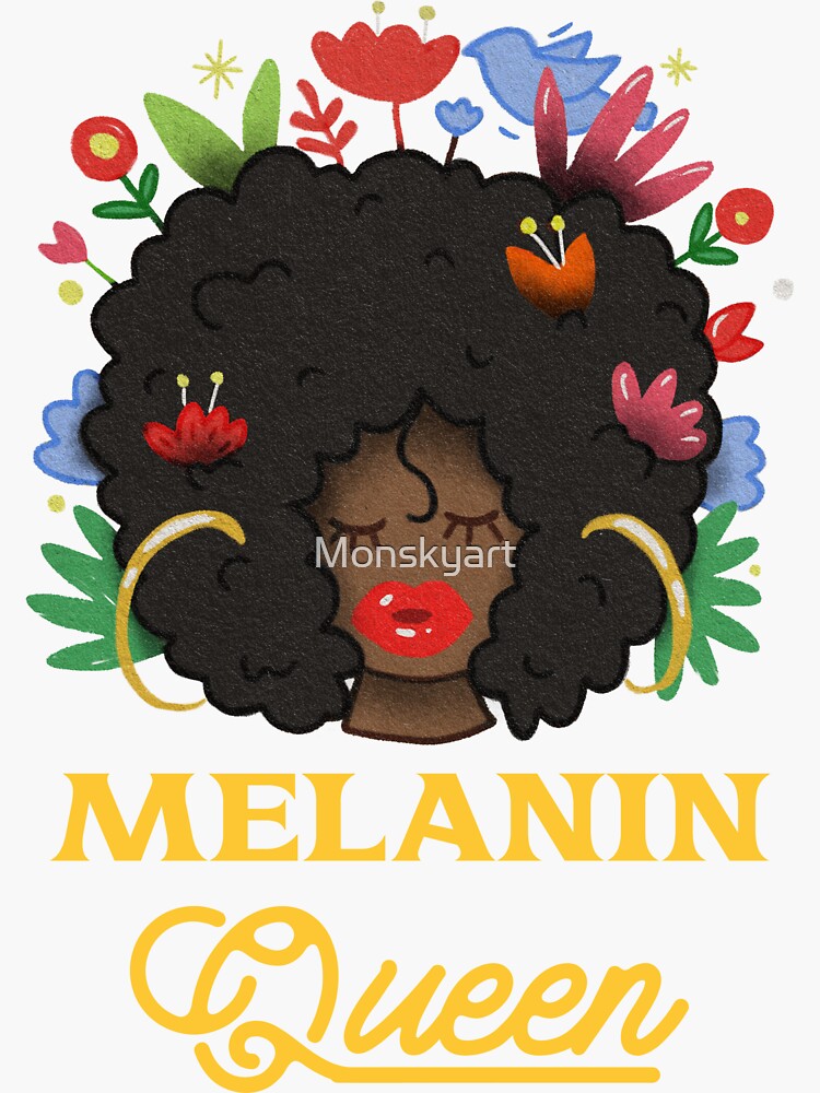 "Melanin Queen" Sticker for Sale by Monskyart | Redbubble