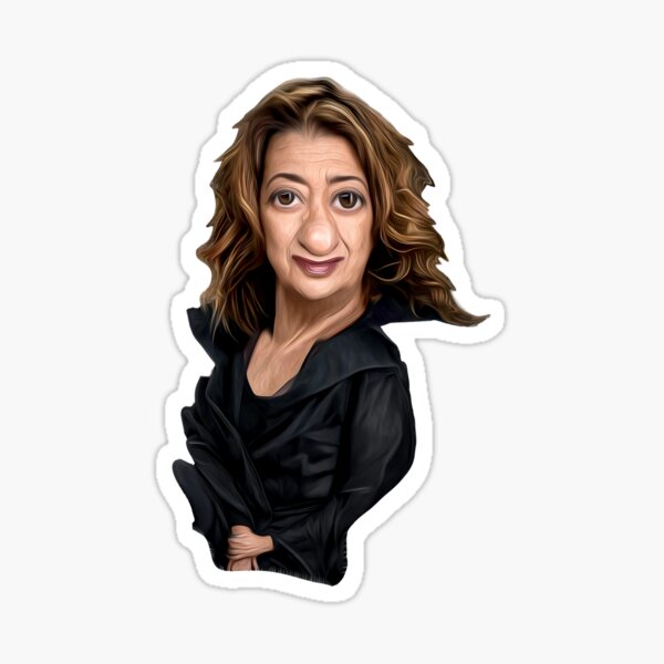 "Zaha Hadid Caricature Artwork" Sticker by architrendzteam | Redbubble