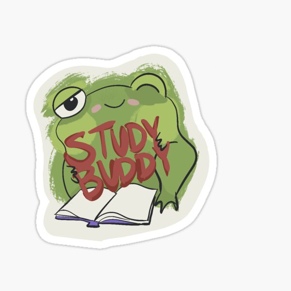 "Frog study buddy" Sticker for Sale by Kellyjacksn | Redbubble