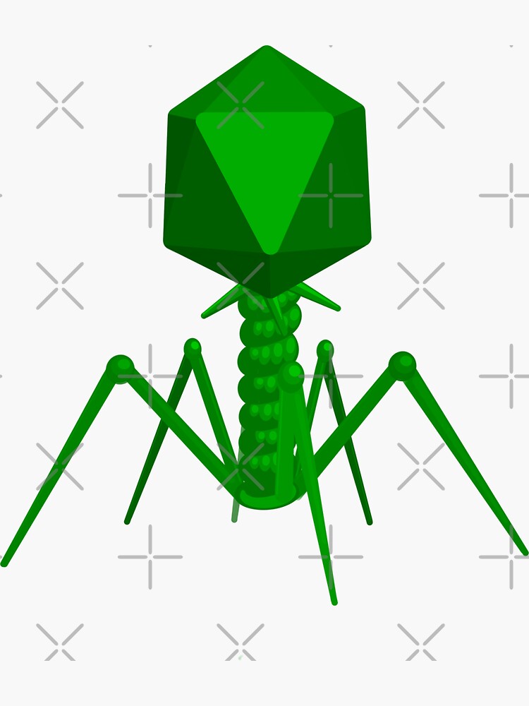 "Bold phage - green" Sticker for Sale by Jellie | Redbubble