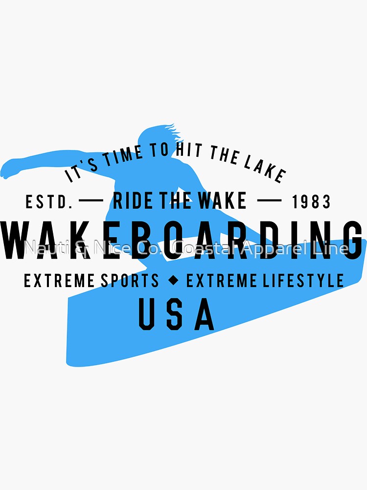 "Ride The Wake Wakeboarding" Sticker for Sale by RachelLaBianca | Redbubble