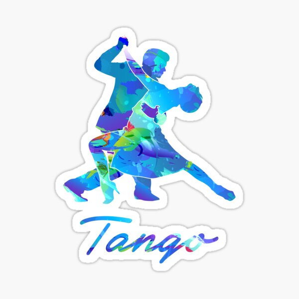 "Tango Dancers Colorful Silhouettes " Sticker by DCornel | Redbubble