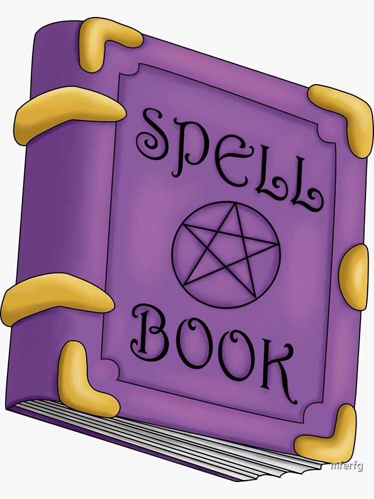 "Purple spell book" Sticker by mferfg | Redbubble