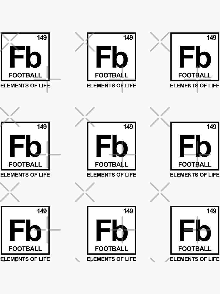 "Elements of life: 149 Football Periodic Table Soccer Football" Sticker ...