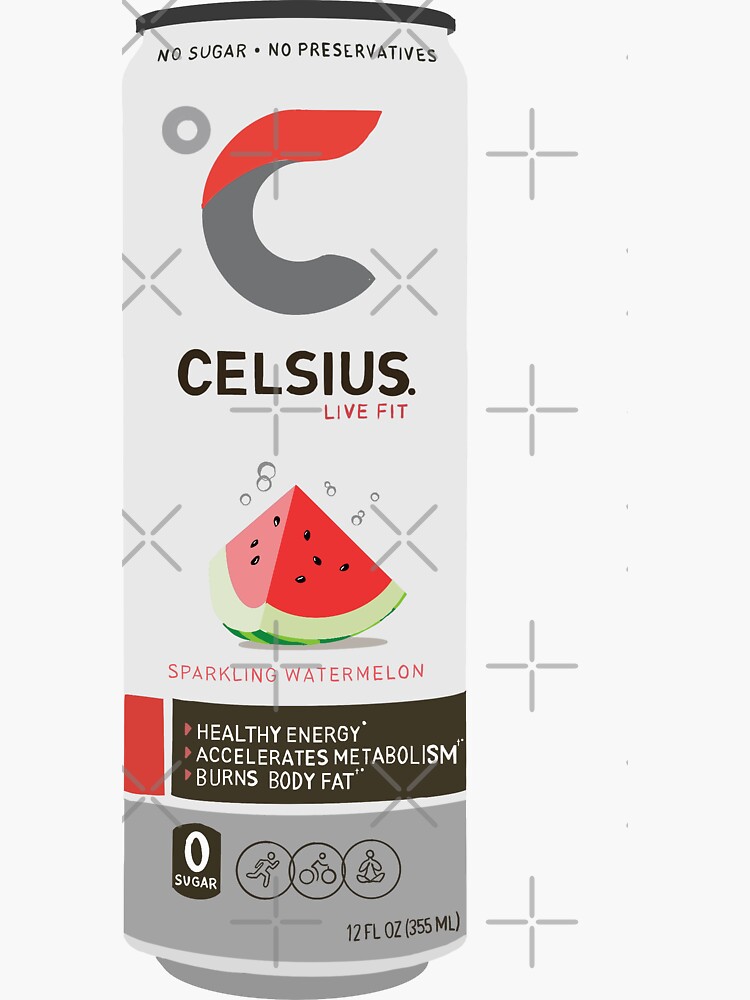 "Sparkling watermelon Celsius " Sticker for Sale by Lauren Scobee ...