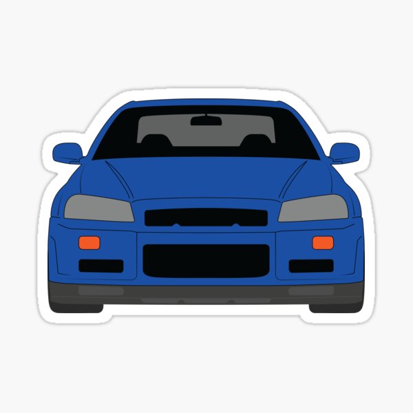 "Blue Skyline R34 GT-R" Sticker for Sale by HartCar | Redbubble