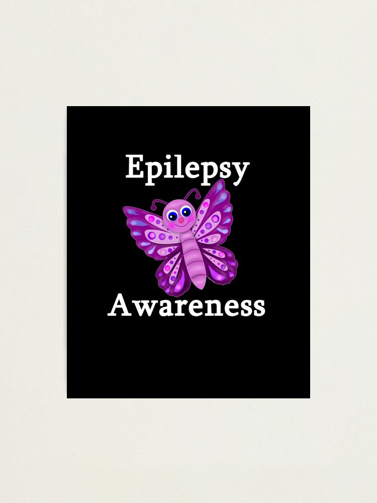 "Purple Butterfly Emoji Cute Kawaii Epilepsy Awareness" Photographic ...