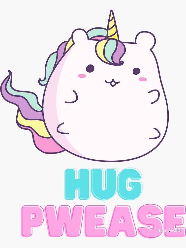 "Hug pwease" Sticker for Sale by Chickengirl2021 | Redbubble