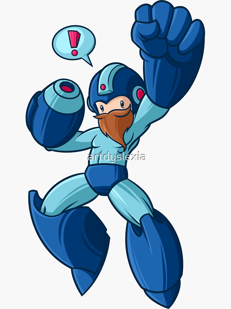 "Mega Manly" Sticker for Sale by artdyslexia | Redbubble
