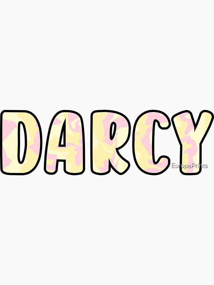 "Darcy Custom Name " Sticker for Sale by EuropaPrints | Redbubble