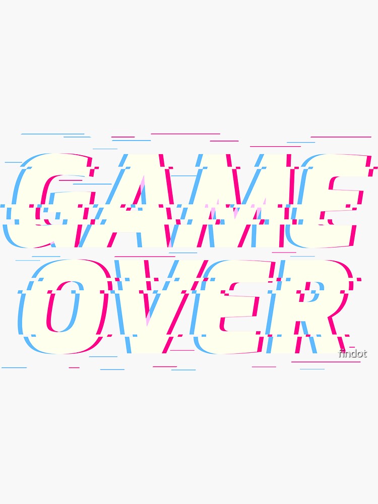 "Game Over - Cool Typography" Sticker for Sale by findot | Redbubble