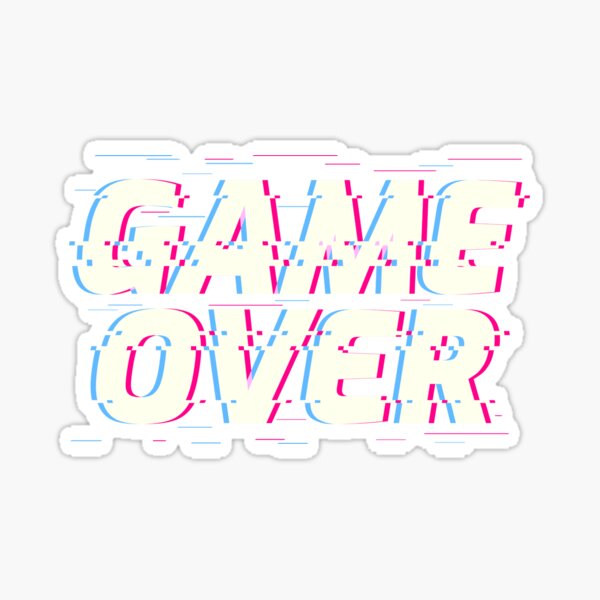 "Game Over - Cool Typography" Sticker for Sale by findot | Redbubble