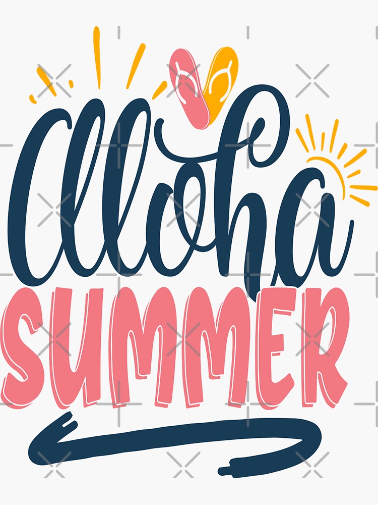 "aloha summer - summer saying vacation outfit" Sticker by Raeolus ...
