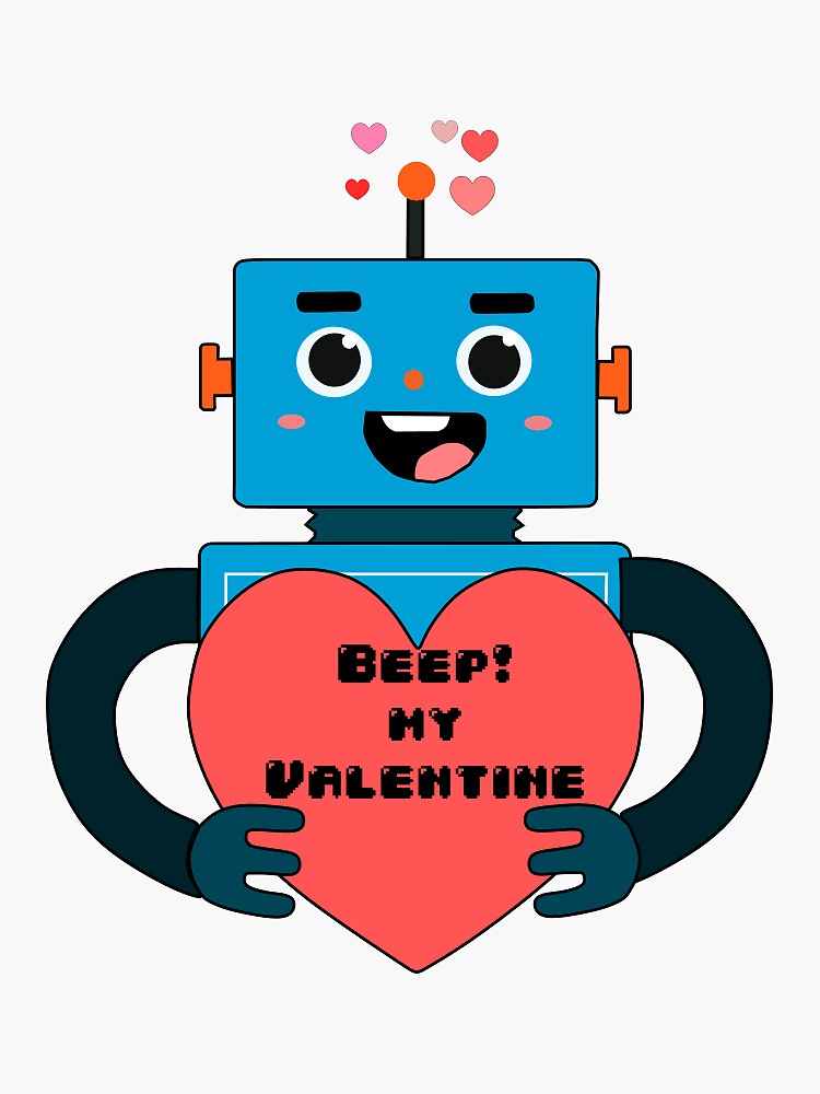 "GRiP Valentine's Day Robot " Sticker for Sale by gripperz | Redbubble